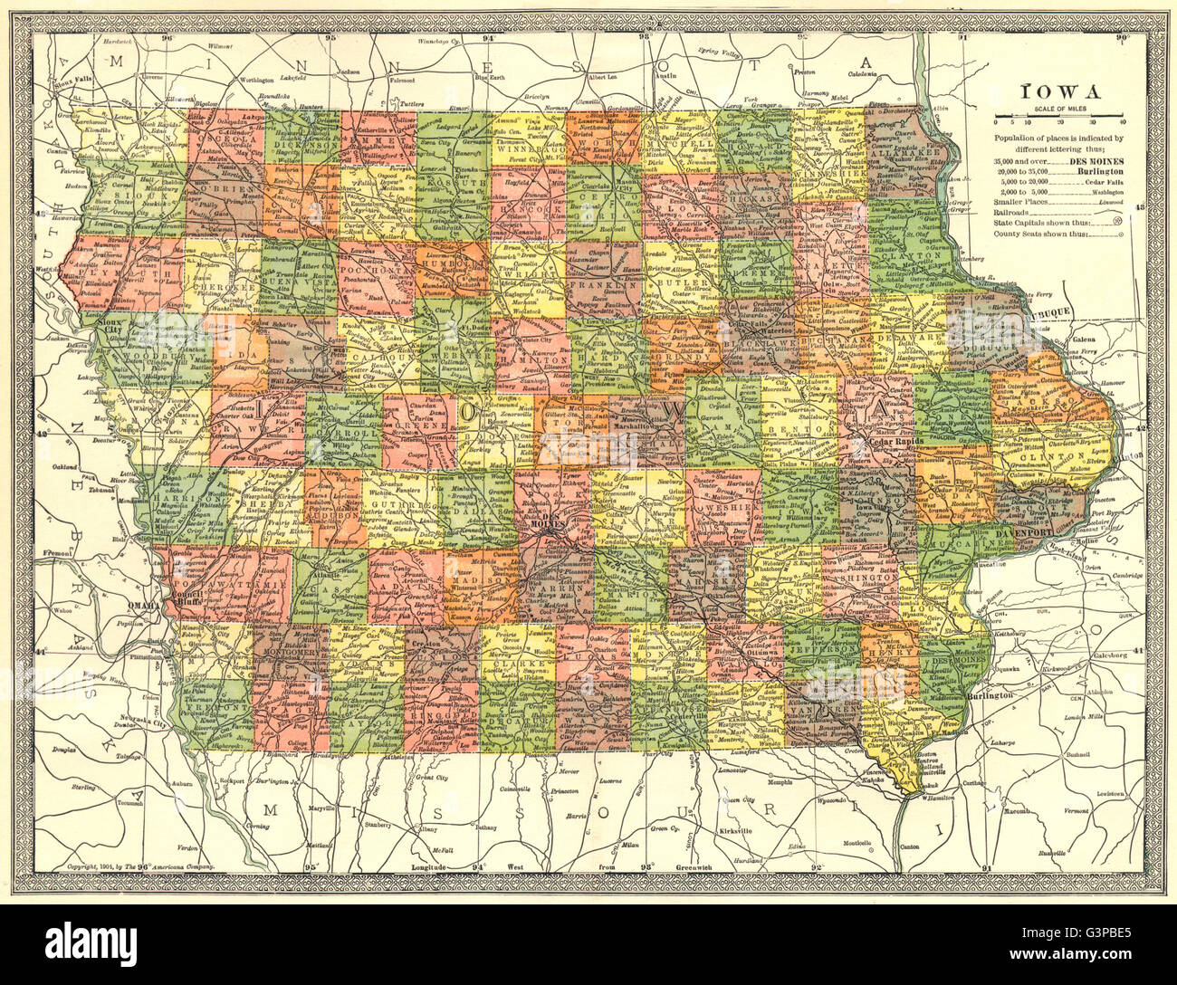 Iowa state map immagini e fotografie stock ad alta risoluzione - Alamy