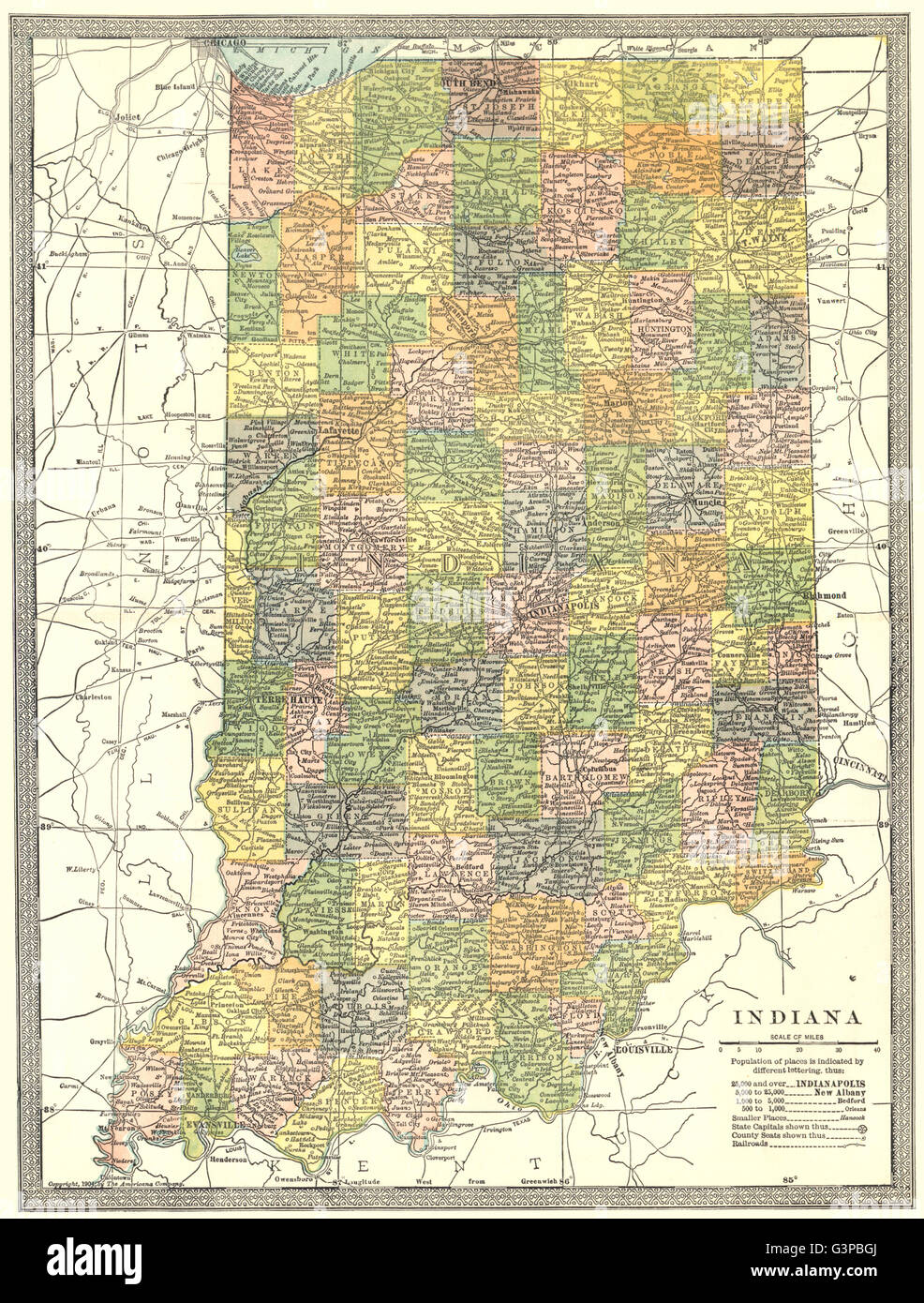 Indiana state map immagini e fotografie stock ad alta risoluzione - Alamy