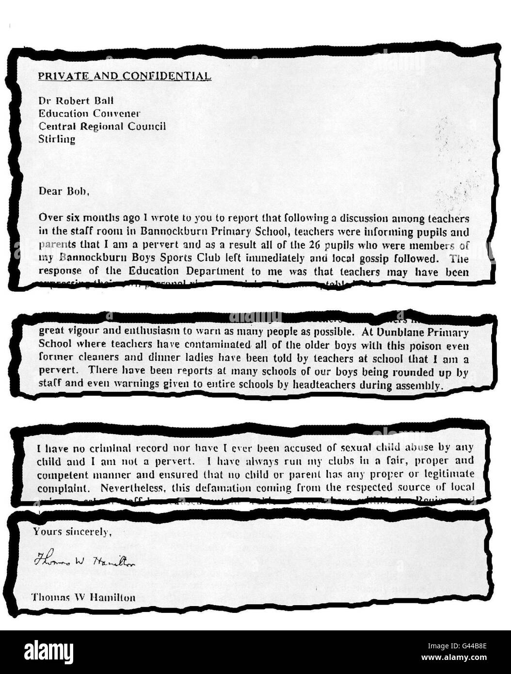 Estratti della lettera indirizzata al dottor robert ball immagini e ...