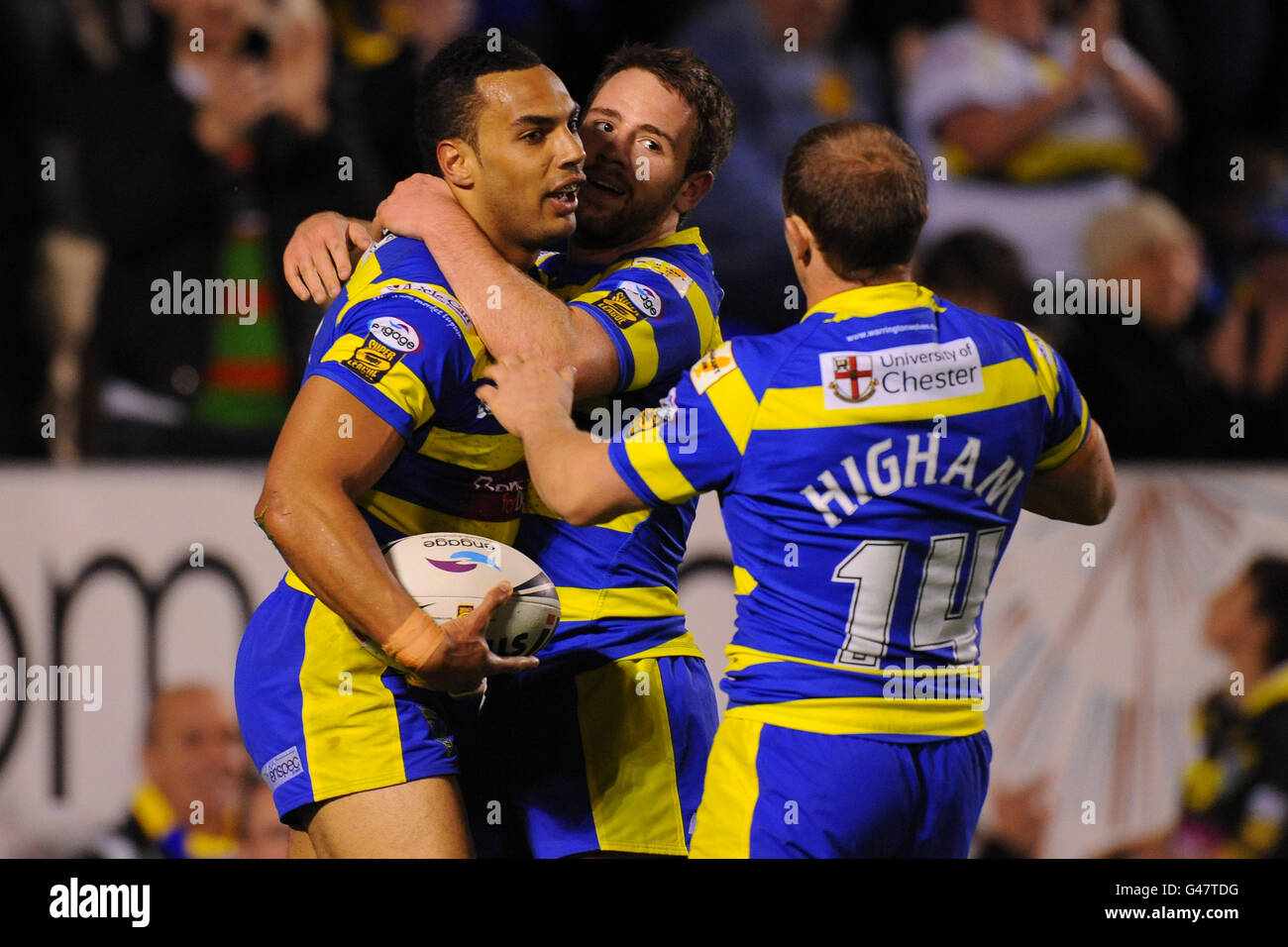 Warrington lupi ryan atkins celebra il suo tentativo immagini e ...
