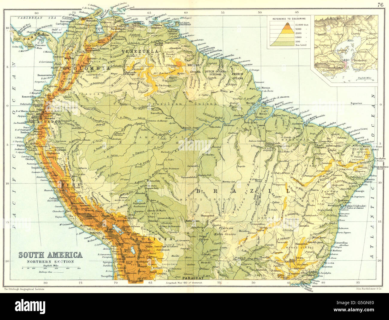 Mappa fisica dell'america meridionale immagini e fotografie stock ad ...