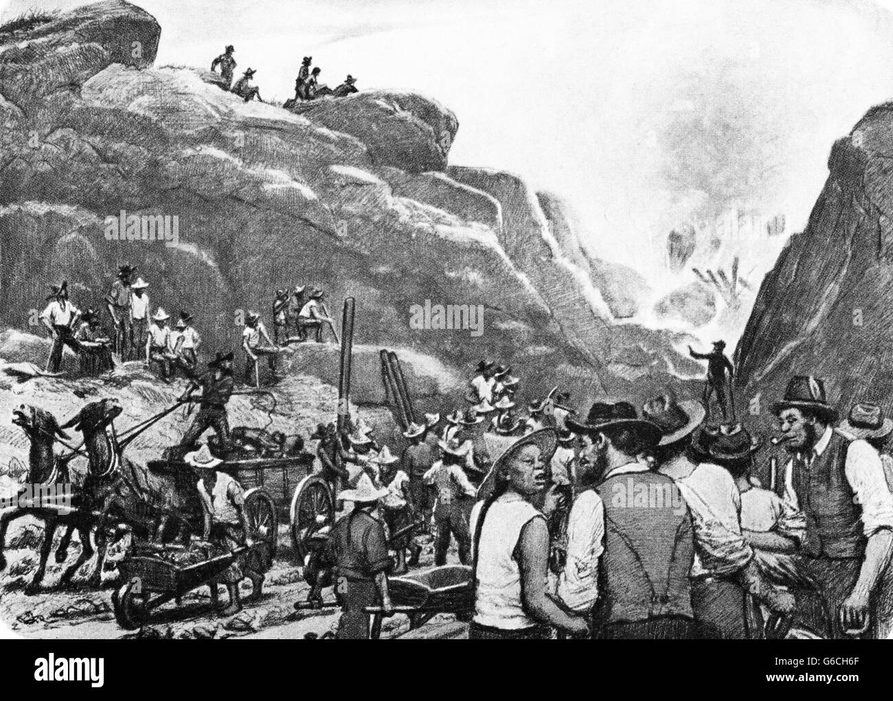 Costruire la ferrovia transcontinentale immagini e fotografie stock ad ...