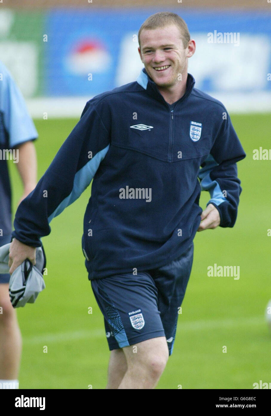 Everton e l'inglese Wayne Rooney durante una sessione di allenamento di ...