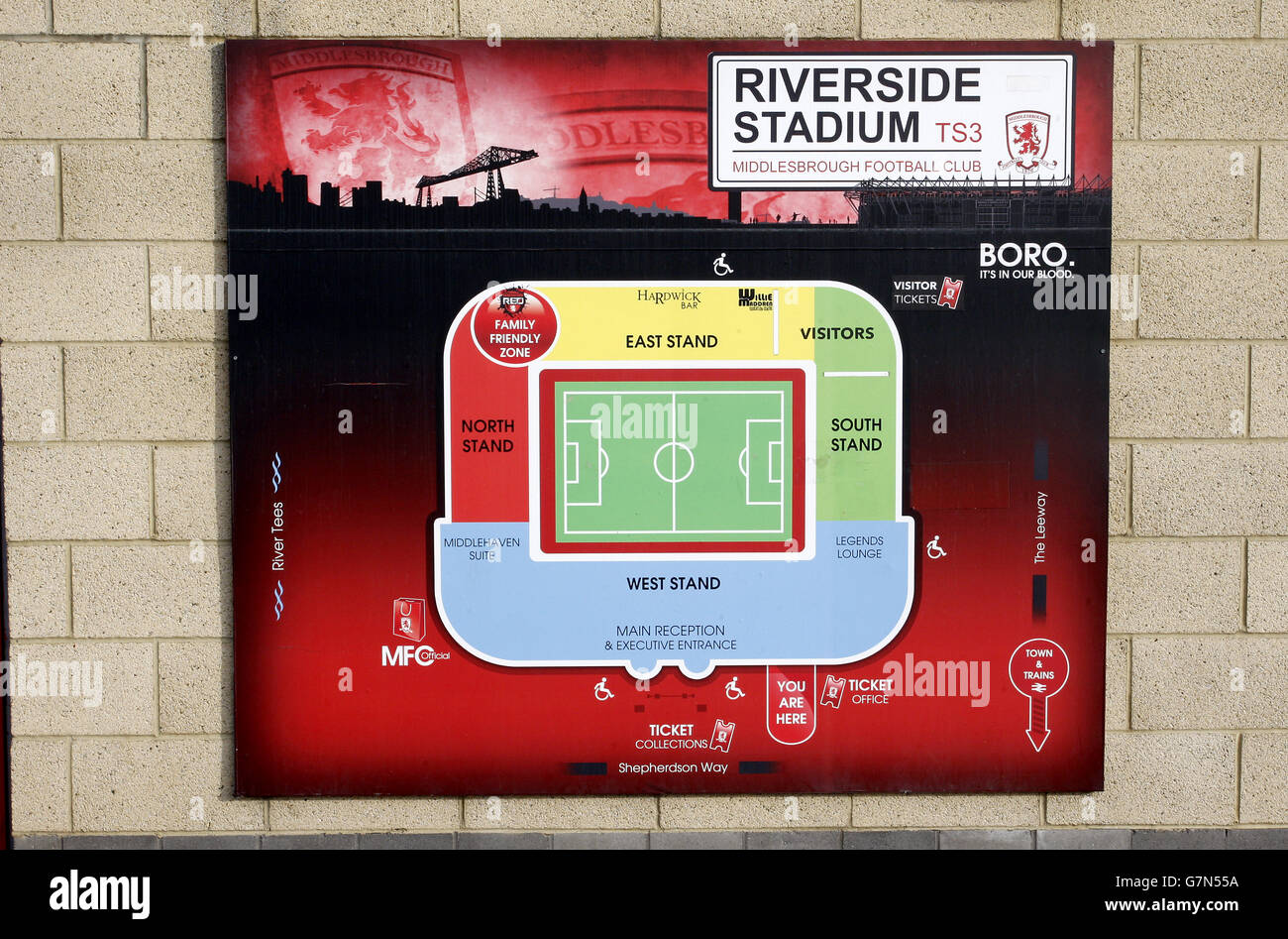 Una mappa allo stadio lungo il fiume immagini e fotografie stock ad ...