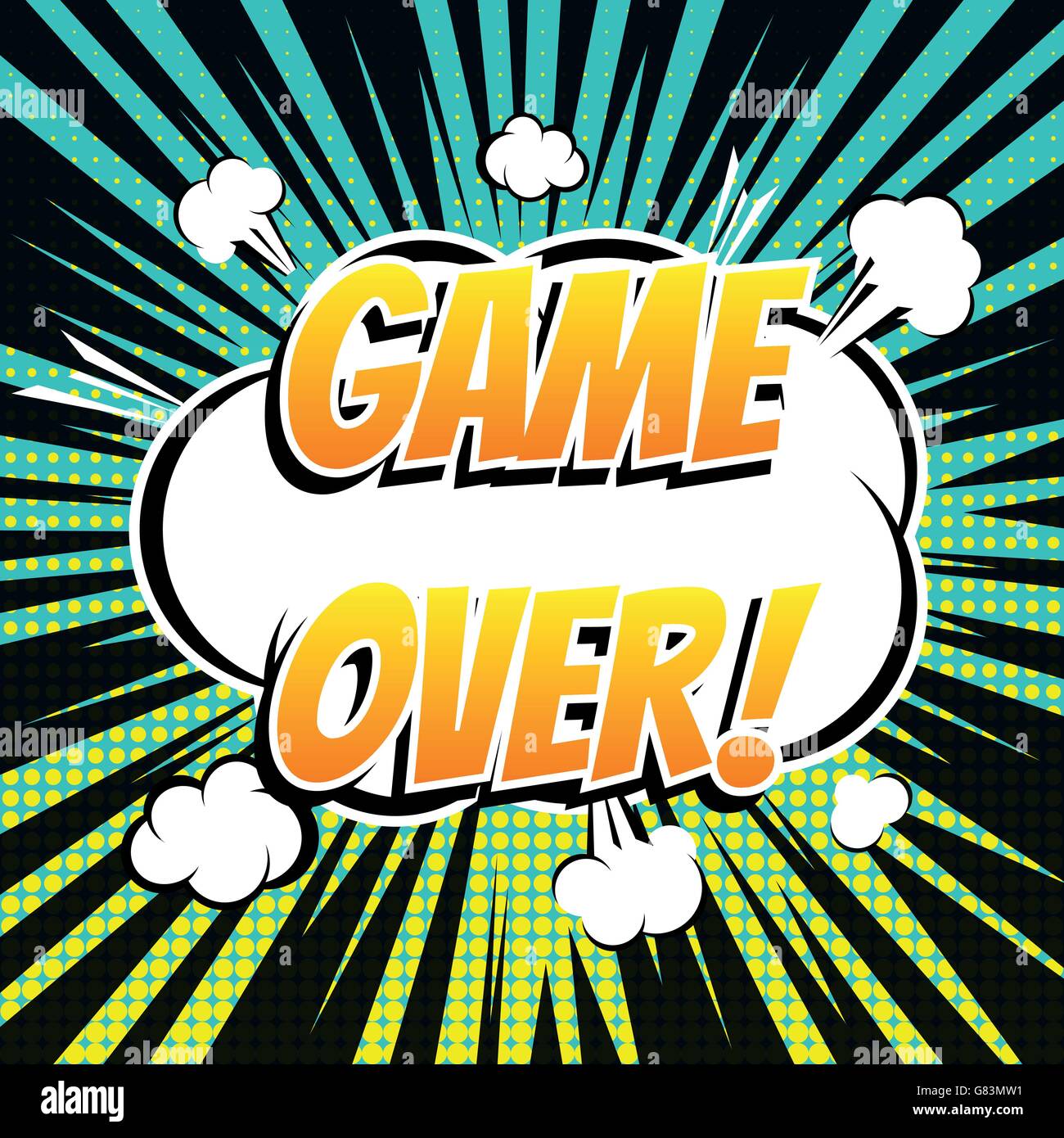 Game over comic bubble cartoon immagini e fotografie stock ad alta ...