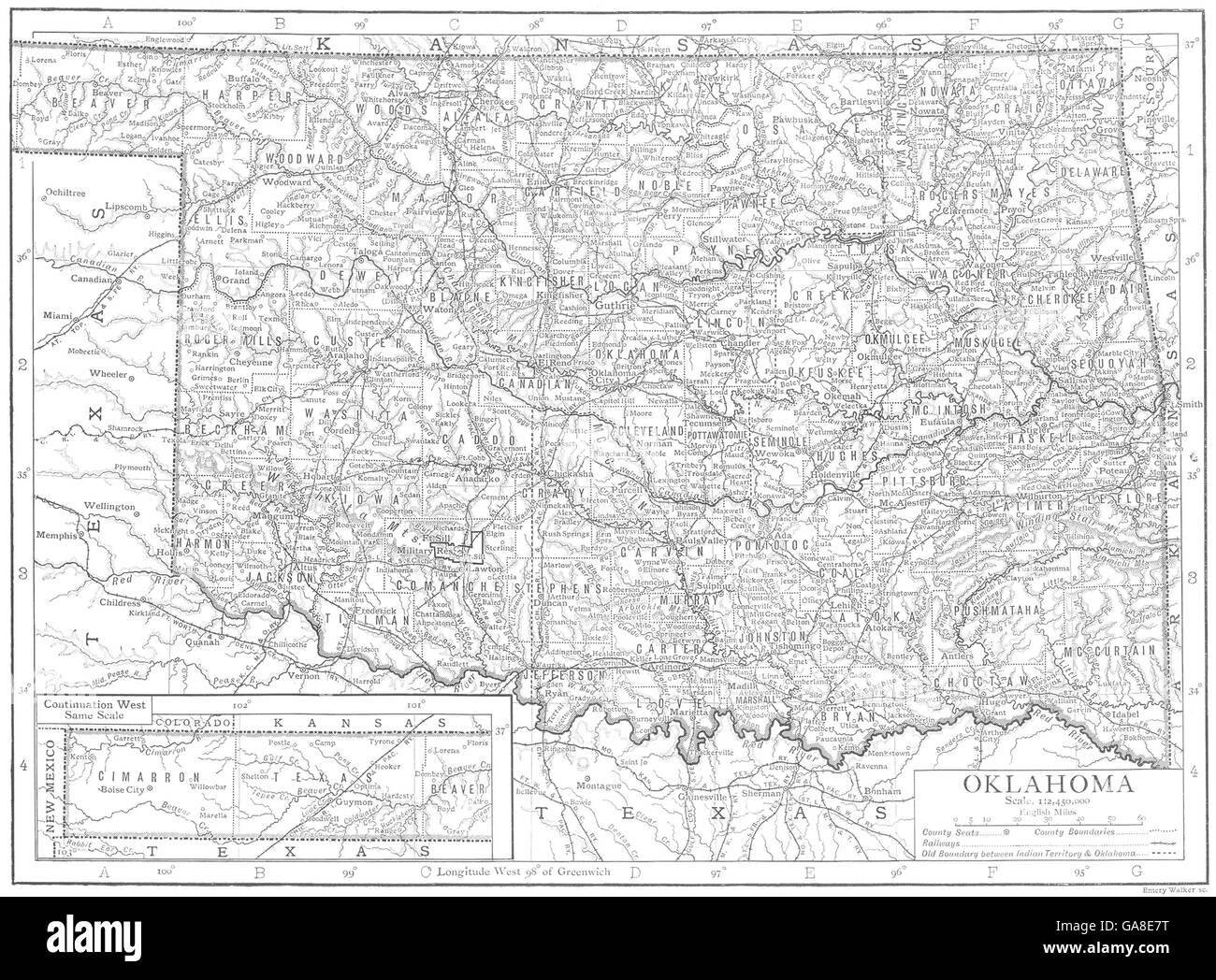 Texas oklahoma map immagini e fotografie stock ad alta risoluzione - Alamy