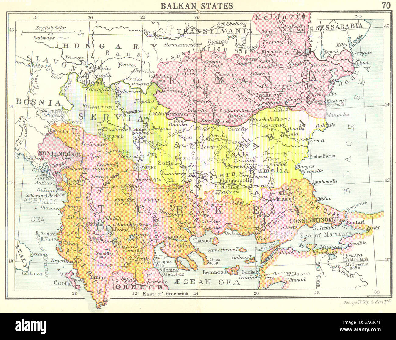 Balkans [balkan states] map immagini e fotografie stock ad alta ...