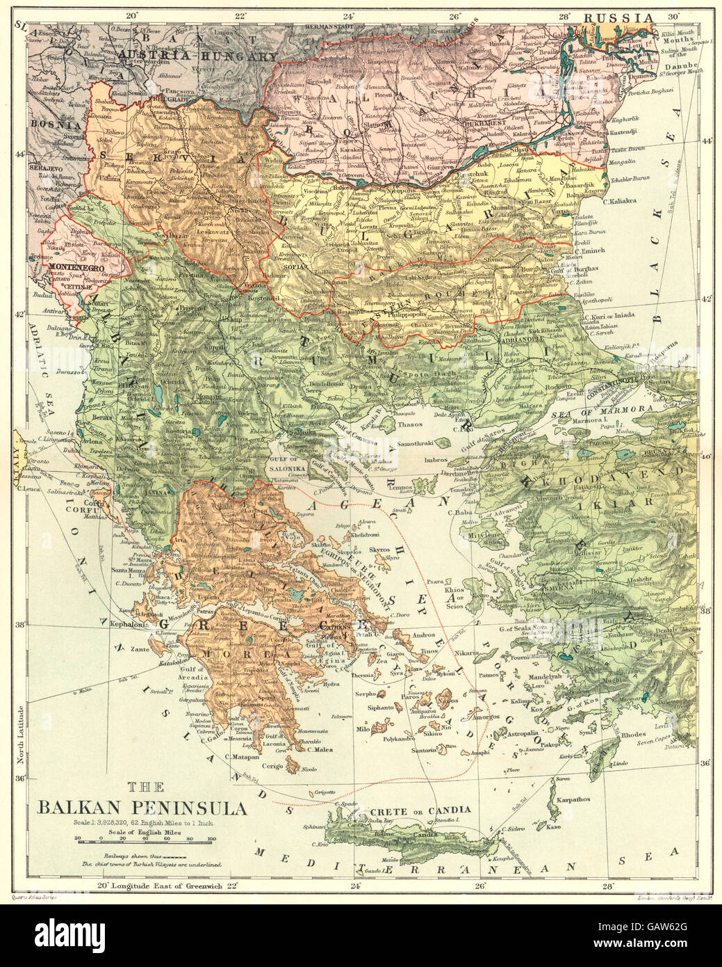 Penisola balcanica: Grecia Serbia Bulgaria Valacchia Rumili. Stanford ...