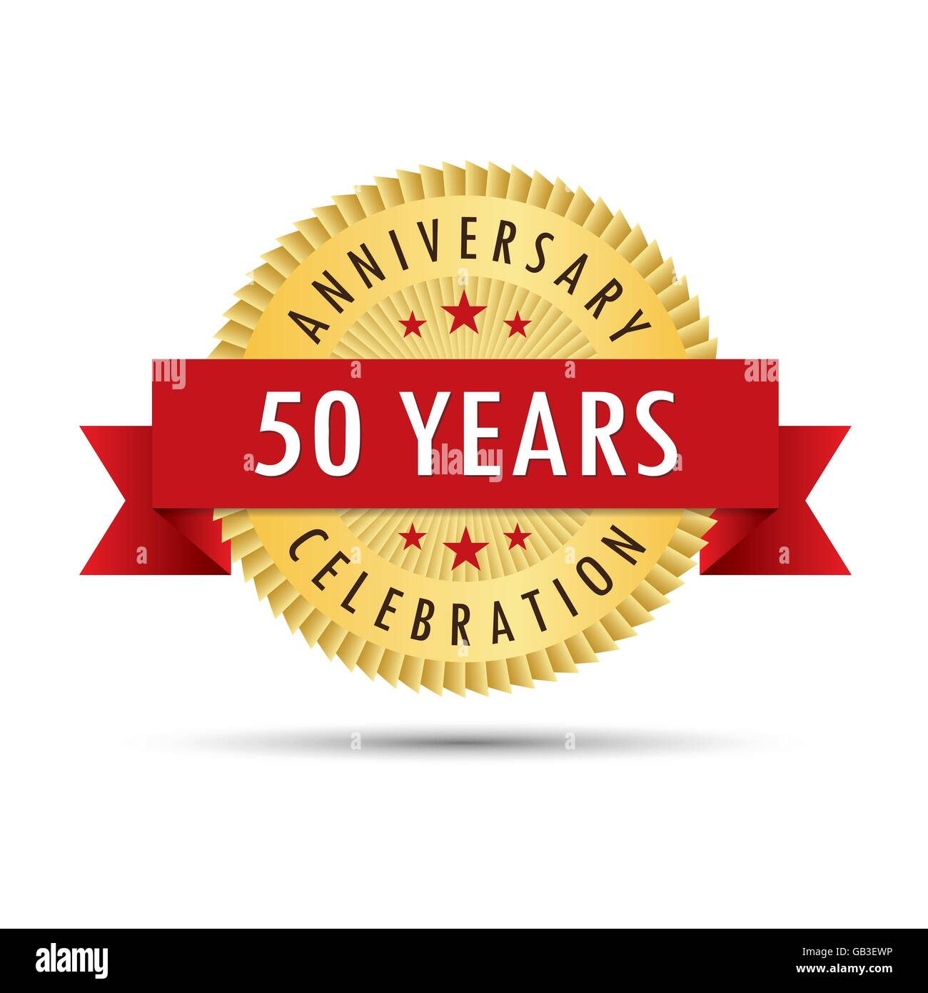 Cinquanta anni di anniversario, cinquantesimo anniversario gold icona ...