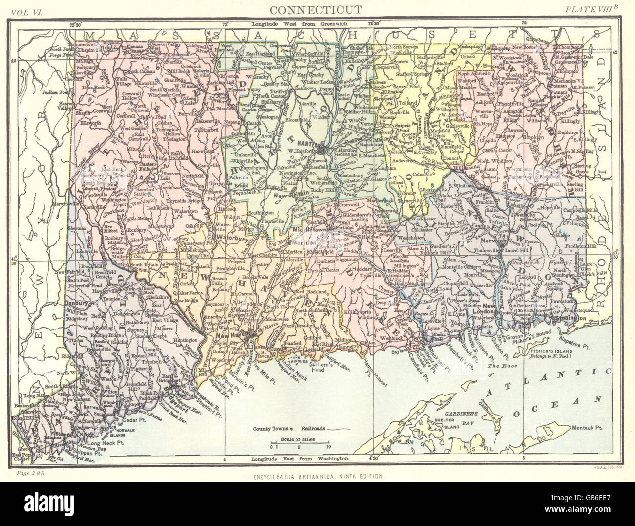 Connecticut state map immagini e fotografie stock ad alta risoluzione ...