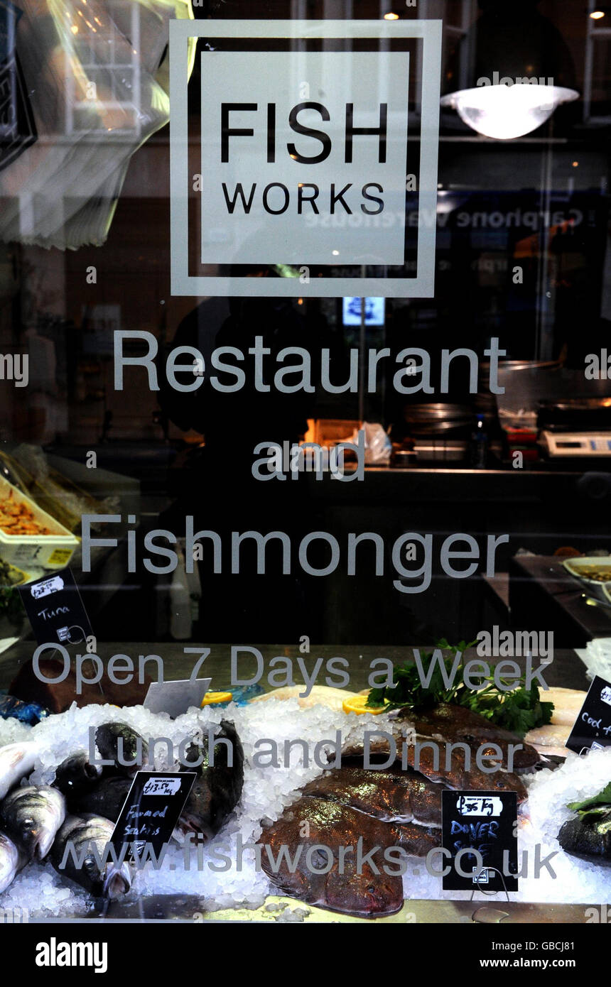 Fishworks restaurant sign su marylebone high street immagini e ...