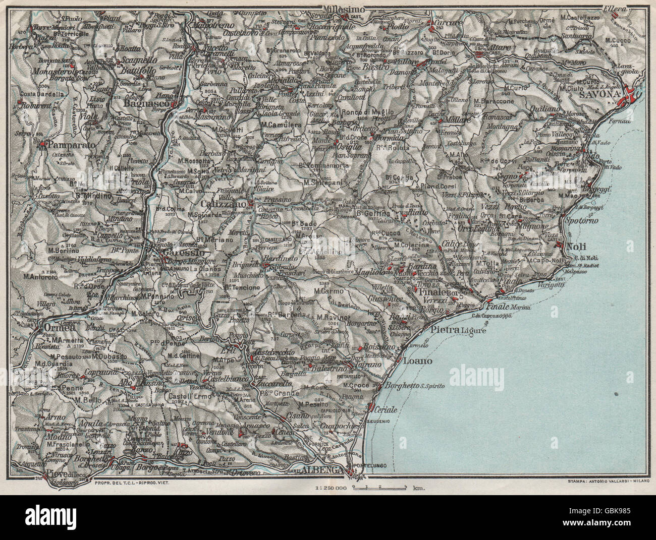 Savona map immagini e fotografie stock ad alta risoluzione - Alamy