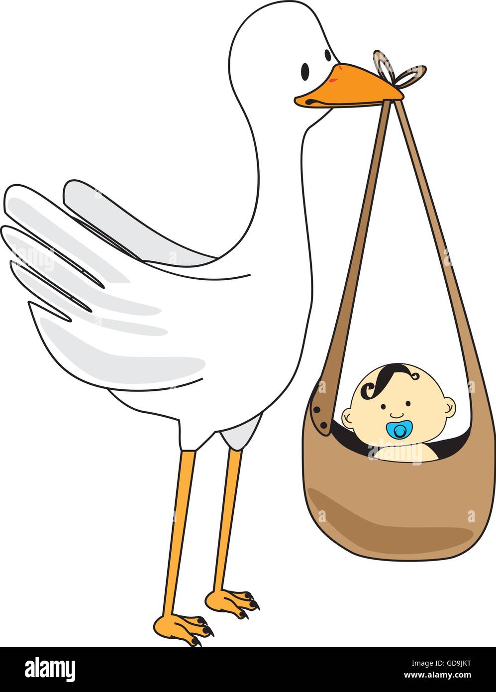 Cicogna con baby cartoon graphic design Immagine e Vettoriale - Alamy