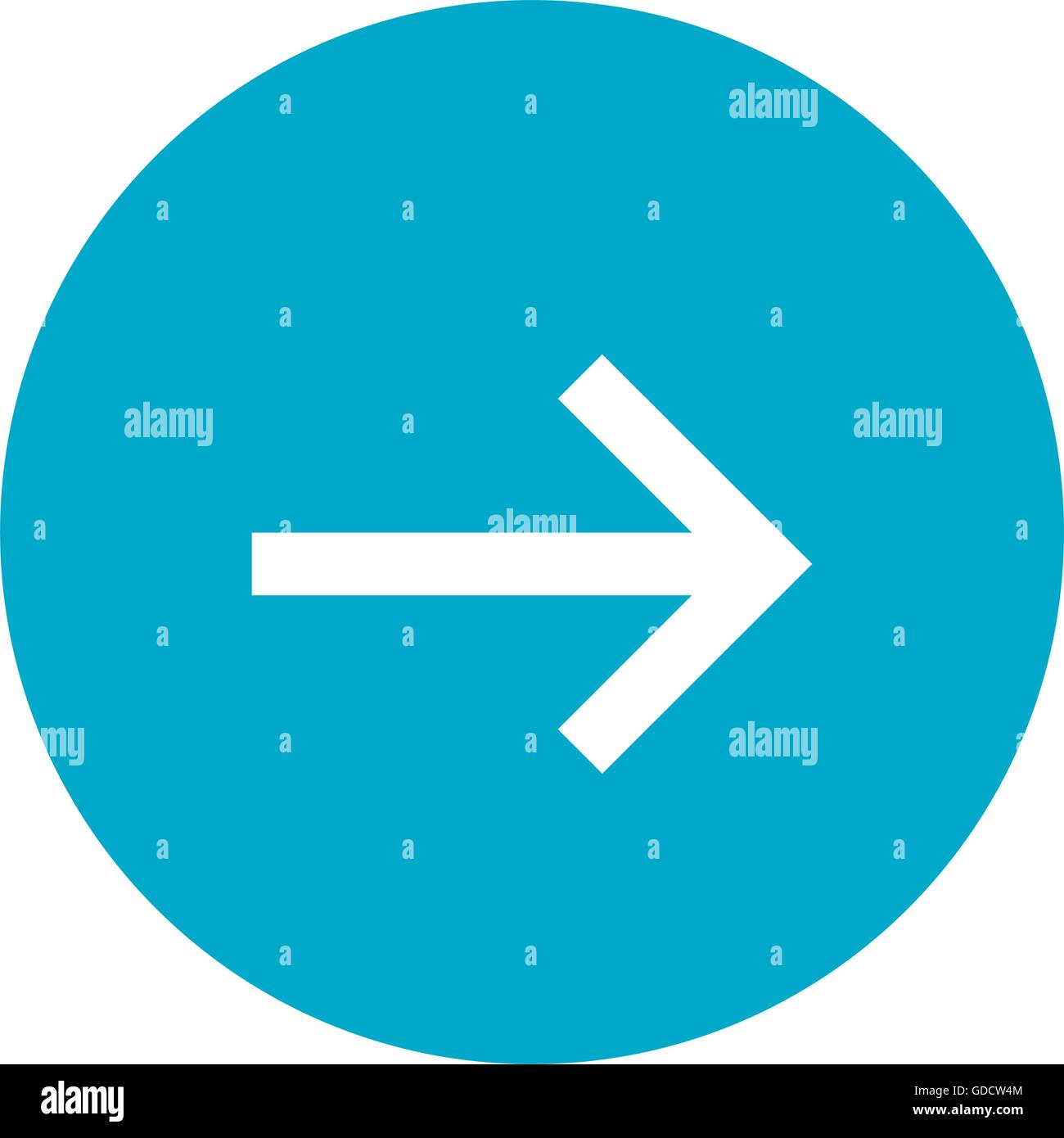 La freccia rivolta a destra dentro l'icona circolare Immagine e ...