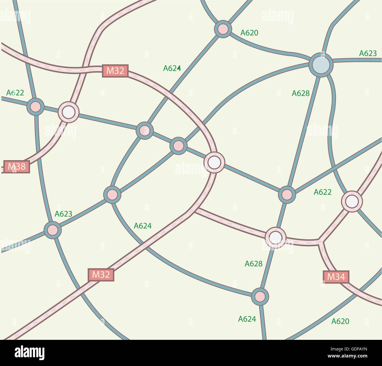 Carta geografica stradale Immagini Vettoriali Stock - Alamy