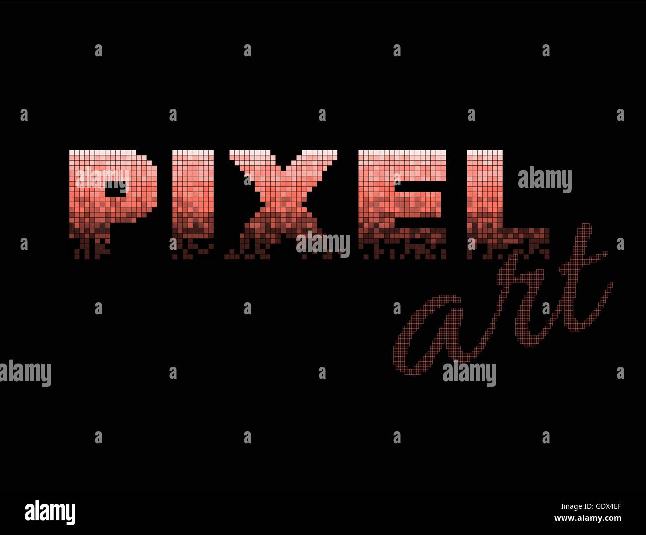 Pixel art writing pixel illustration Immagini Vettoriali Stock - Alamy