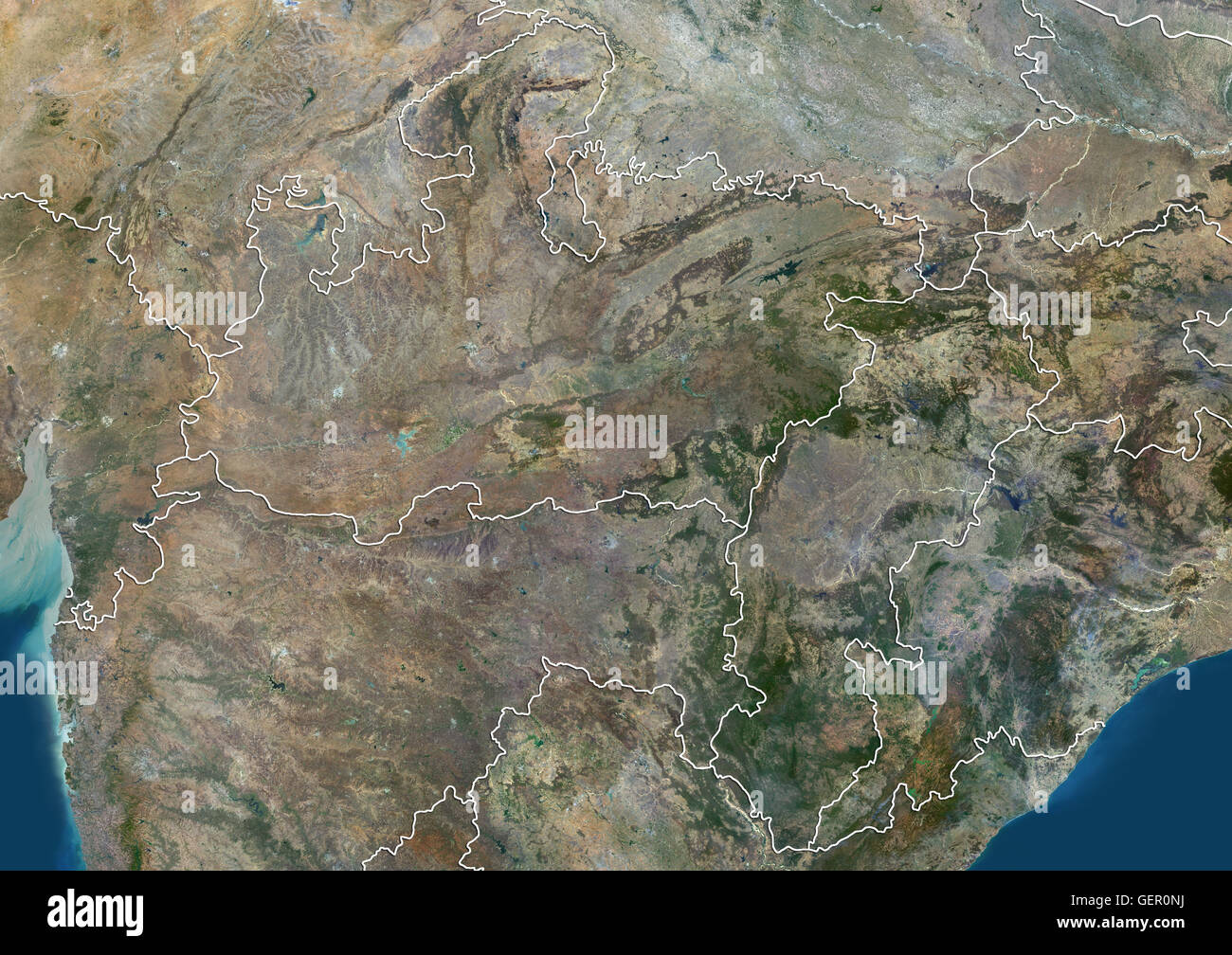 Vista satellitare india confini amministrativi immagini e fotografie ...