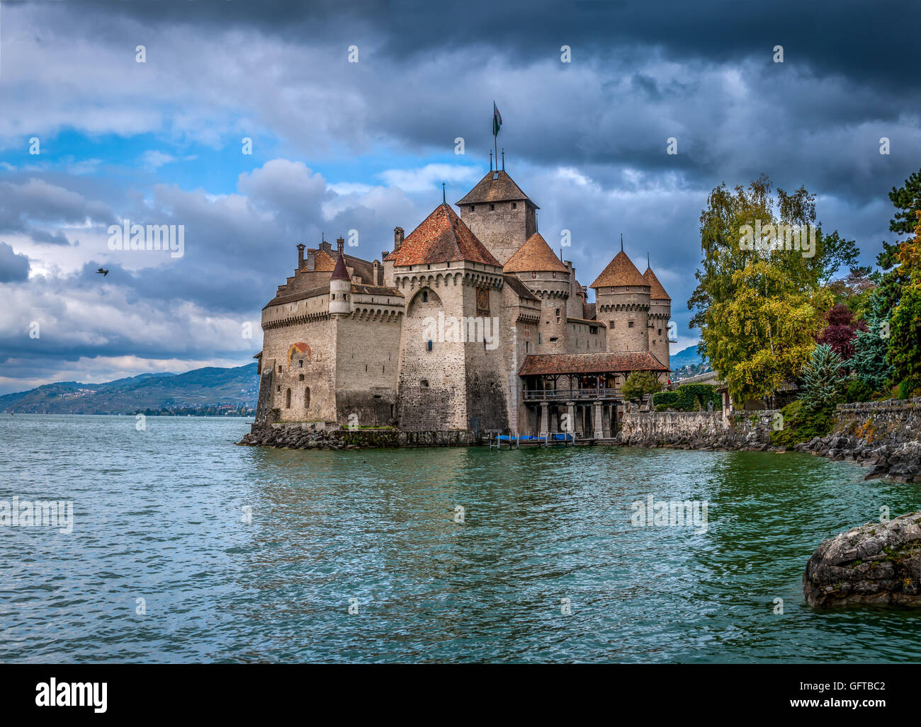 Chateau de Chillon del Castello di Chillon, sulle rive del Lago di ...