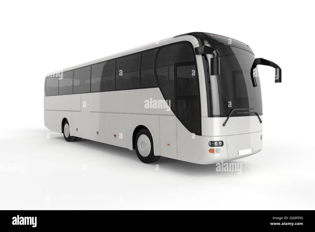 Il bus Mock up su sfondo bianco, 3D illustrazione Foto stock - Alamy