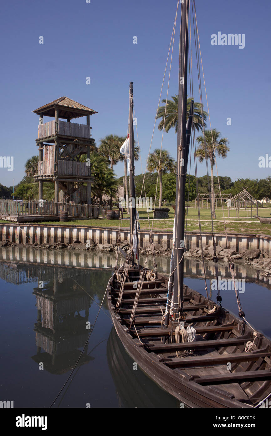 Replica watchtower boat ship chalupa outlook primi fondatori del ...
