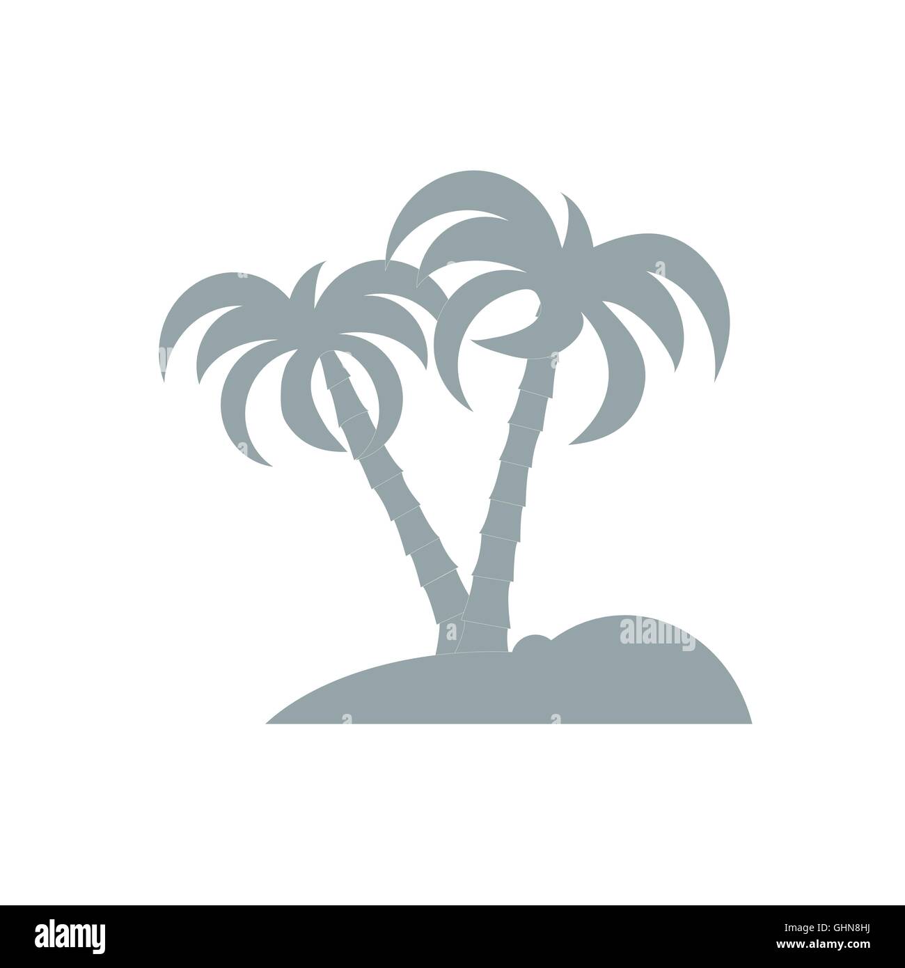 Icona stilizzata dell'Isola con palme Immagine e Vettoriale - Alamy