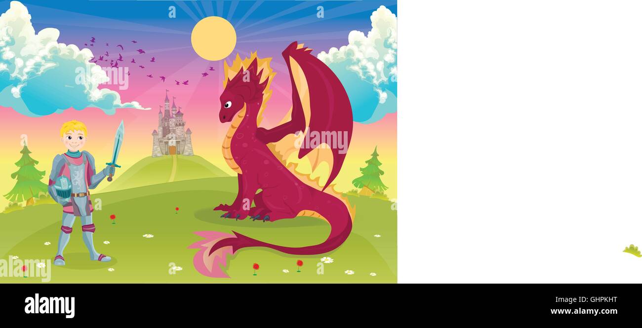 Cavaliere e drago cartone animato immagini e fotografie stock ad alta ...