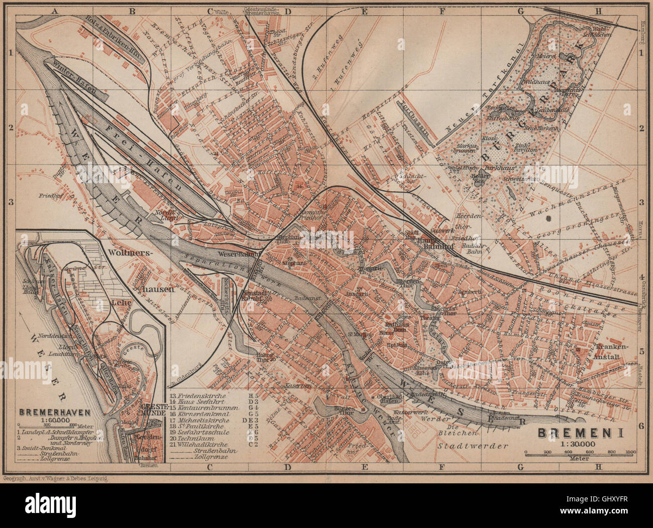 Bremen city map immagini e fotografie stock ad alta risoluzione - Alamy