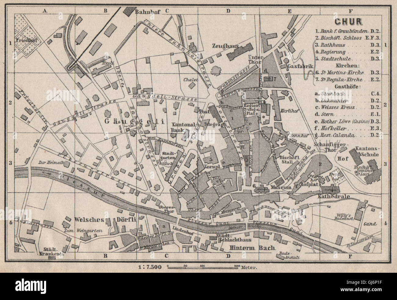 COIRE / Chur. Chur. town city stadtplan. La Svizzera Suisse Schweiz ...