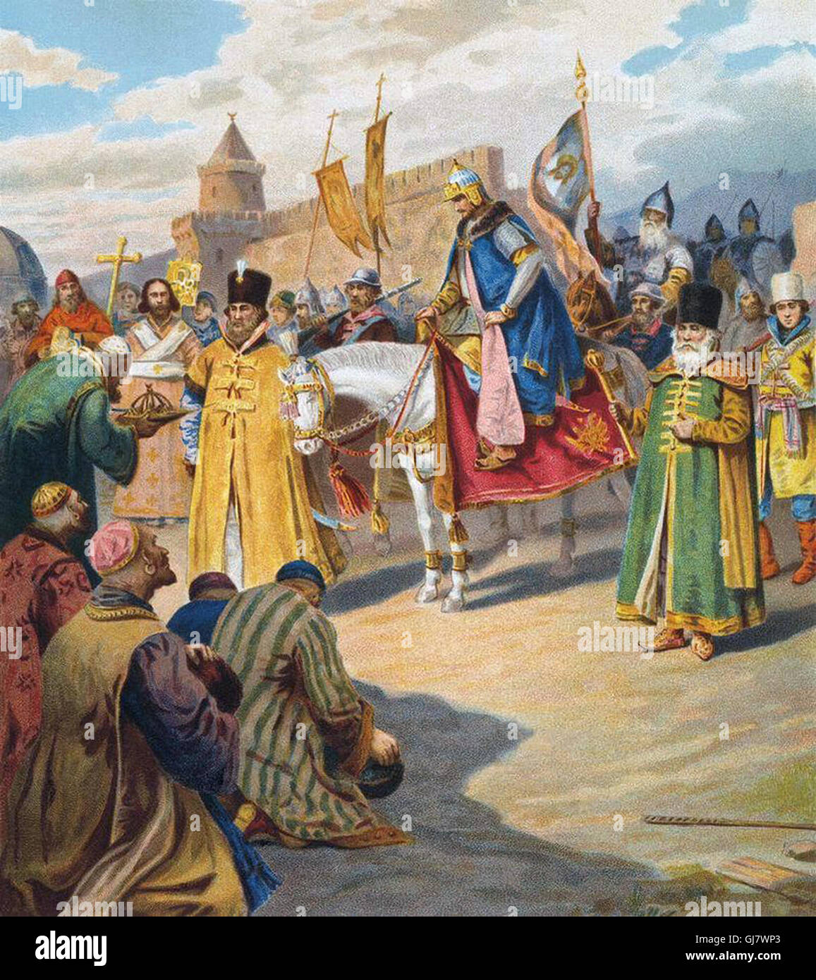Xviii secolo raffigurazione di Ivan il Terribile sotto le mura di Kazan ...