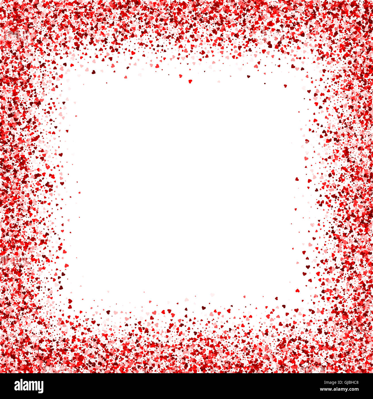 Scheda vettore con il bagliore. Biglietto di auguri con il cuore. Rosso ...