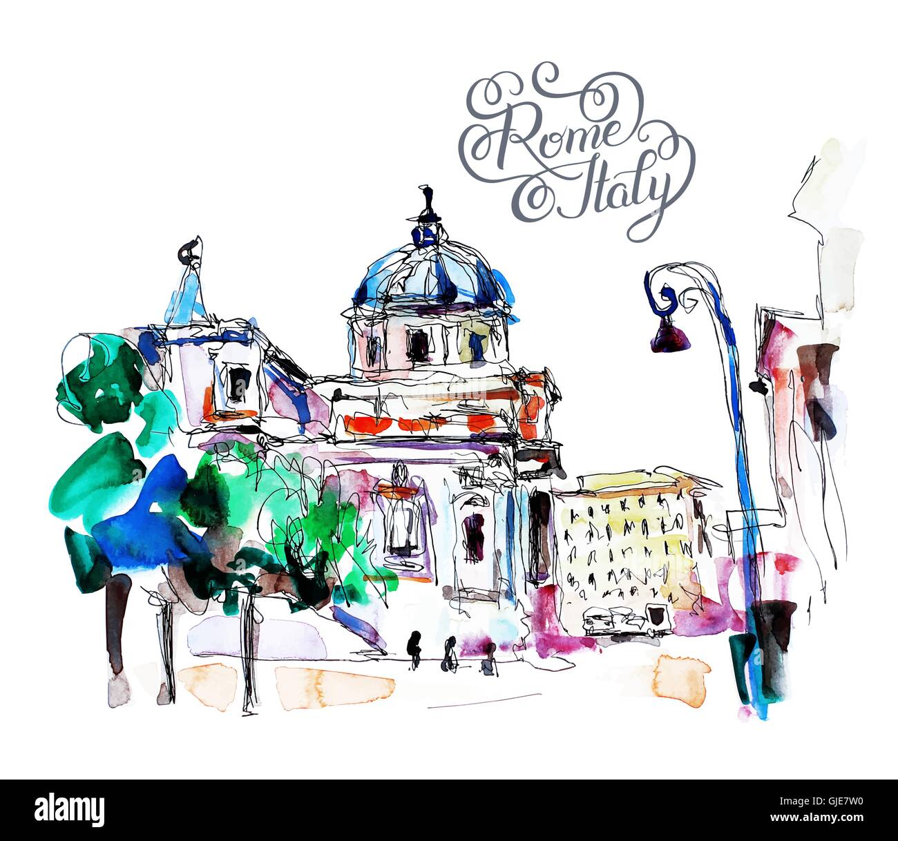 Acquerello roma Immagini senza sfondo e Foto Stock ritagliate - Alamy