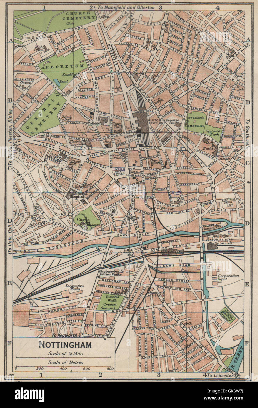 Mappa di nottingham immagini e fotografie stock ad alta risoluzione - Alamy