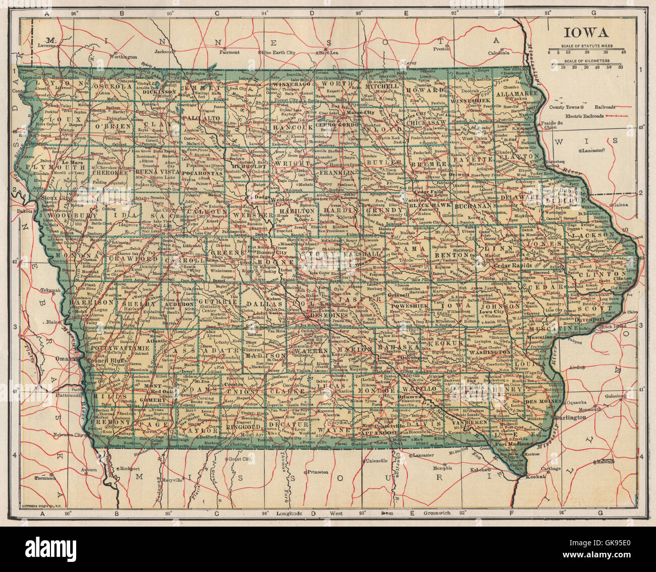 Iowa state map immagini e fotografie stock ad alta risoluzione - Alamy