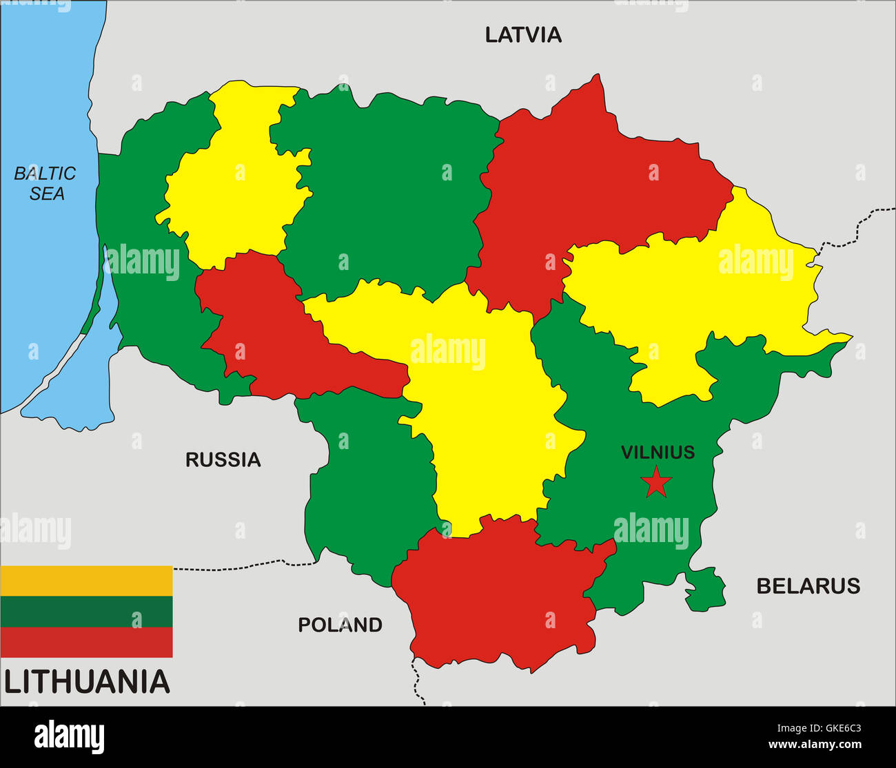 Lituania political map immagini e fotografie stock ad alta risoluzione ...