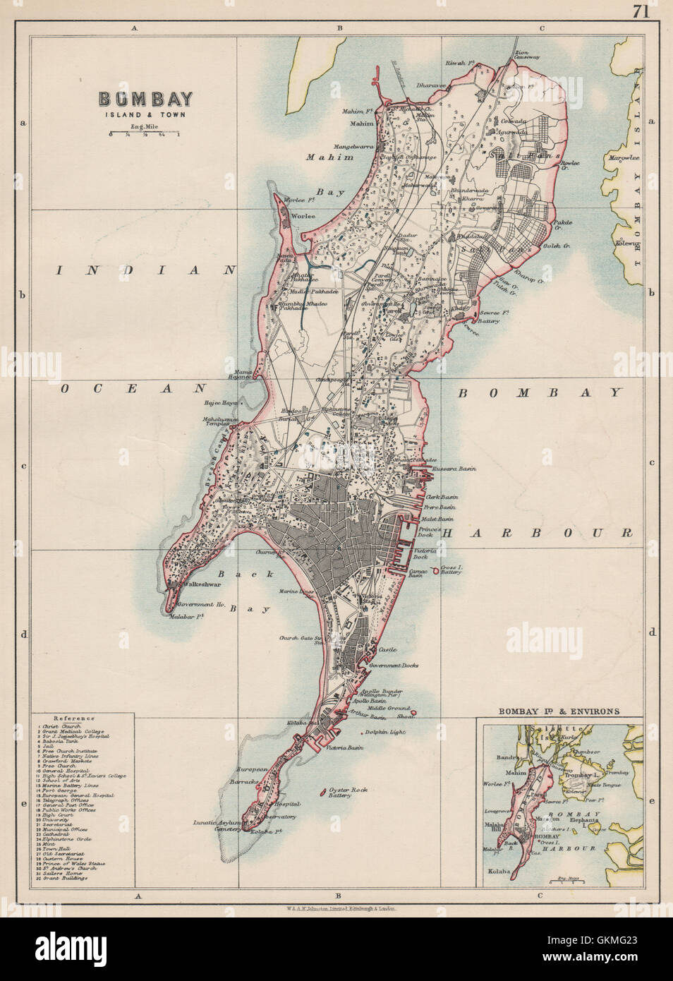 Bombay map map island bombay immagini e fotografie stock ad alta ...