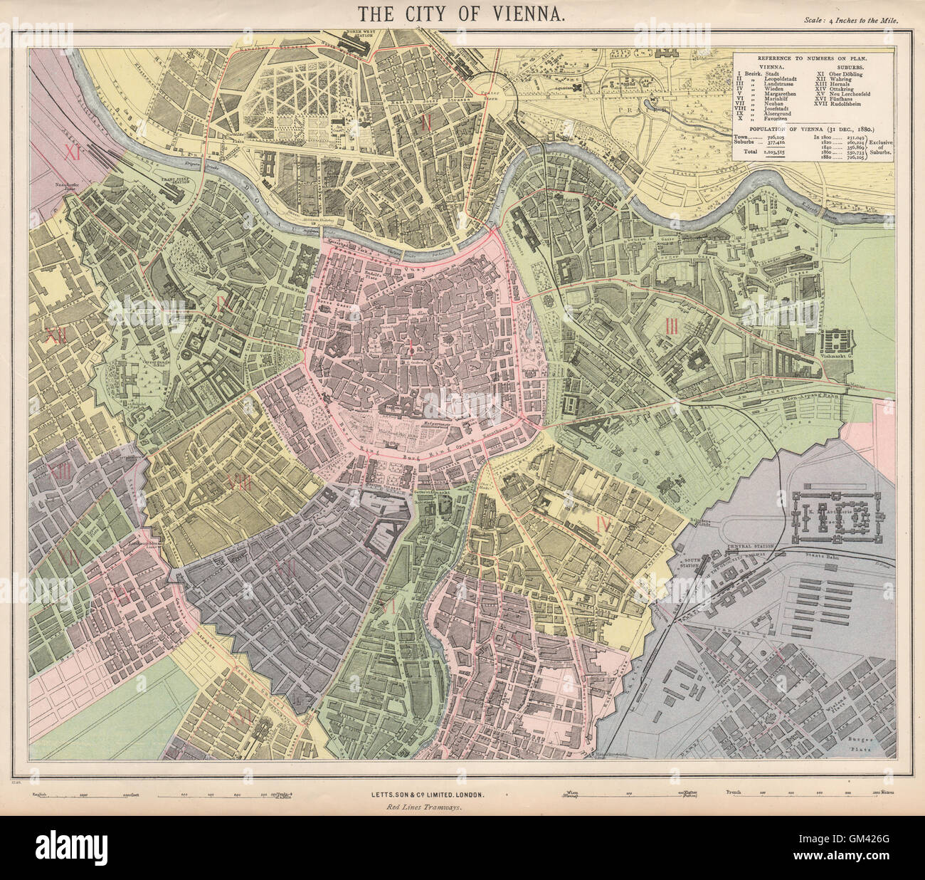 Antica mappa di vienna immagini e fotografie stock ad alta risoluzione ...