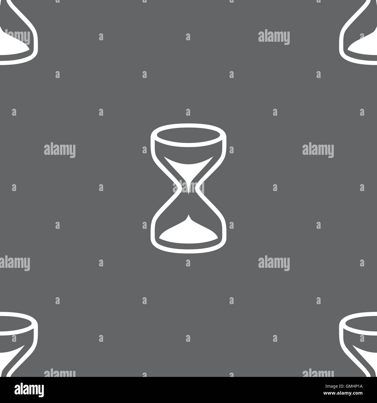 Clessidra icona segno. Sabbia simbolo del timer. Seamless pattern su ...