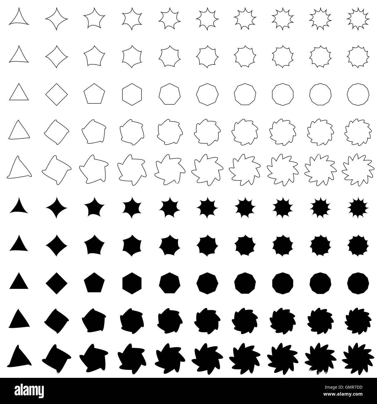 Forma nonagon Foto e Immagini Stock in Bianco e Nero - Alamy