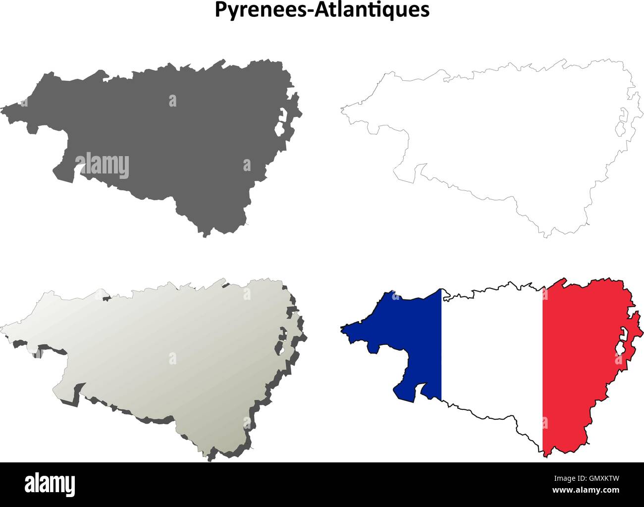 Mappa dell'aquitania Immagini Vettoriali Stock - Alamy