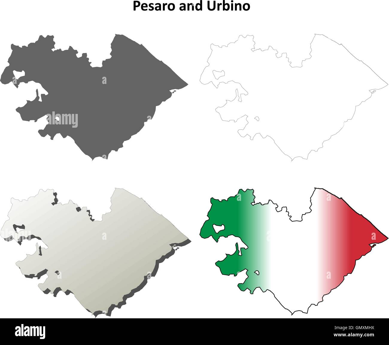 Mappa della provincia di pesaro urbino immagini e fotografie stock ad ...
