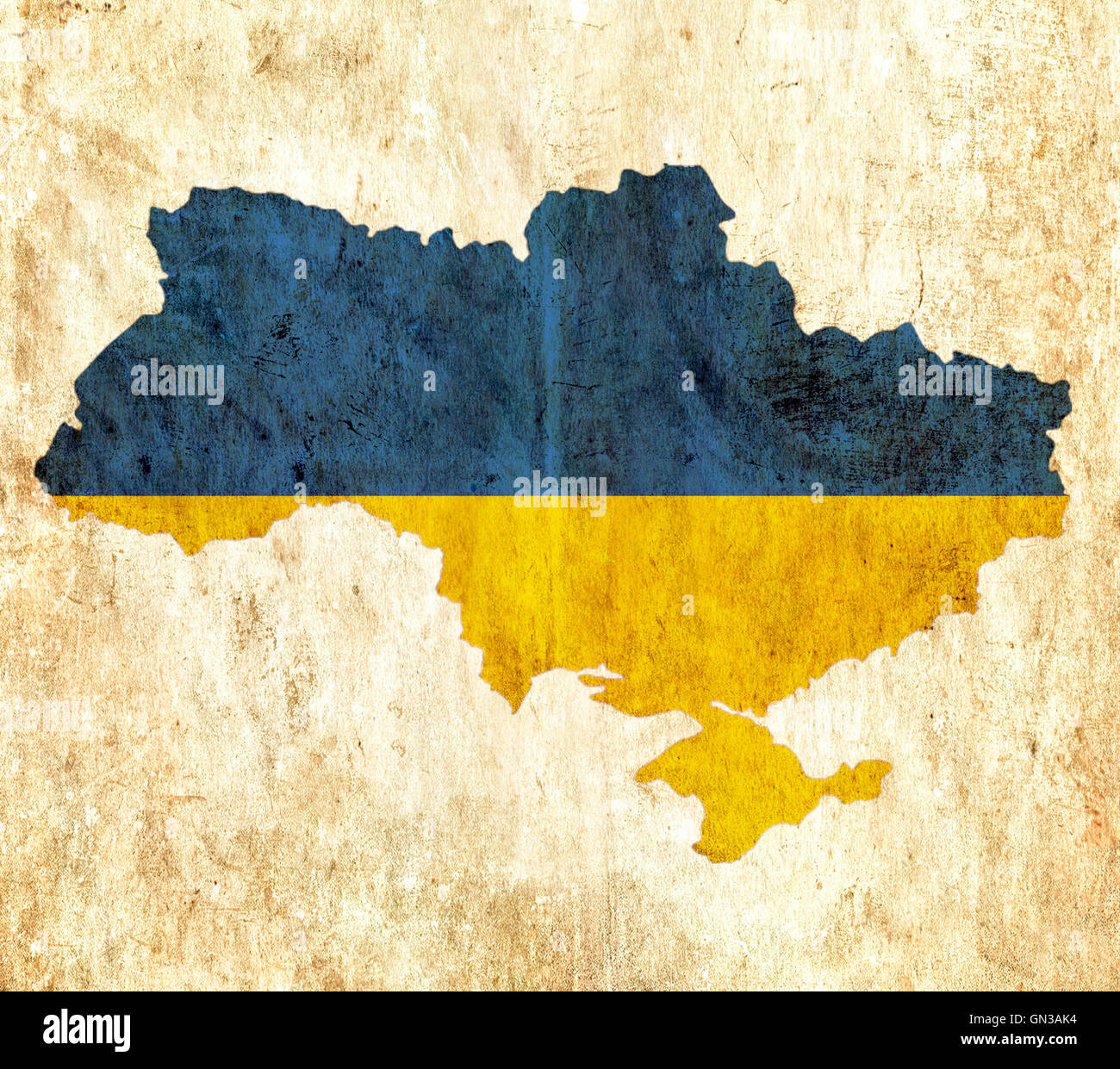 Carta Vintage mappa di Ucraina Foto stock - Alamy