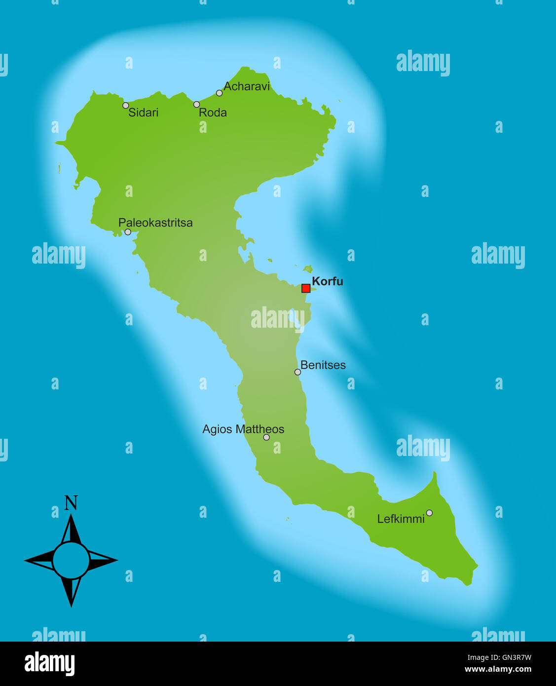 Map corfu immagini e fotografie stock ad alta risoluzione - Alamy