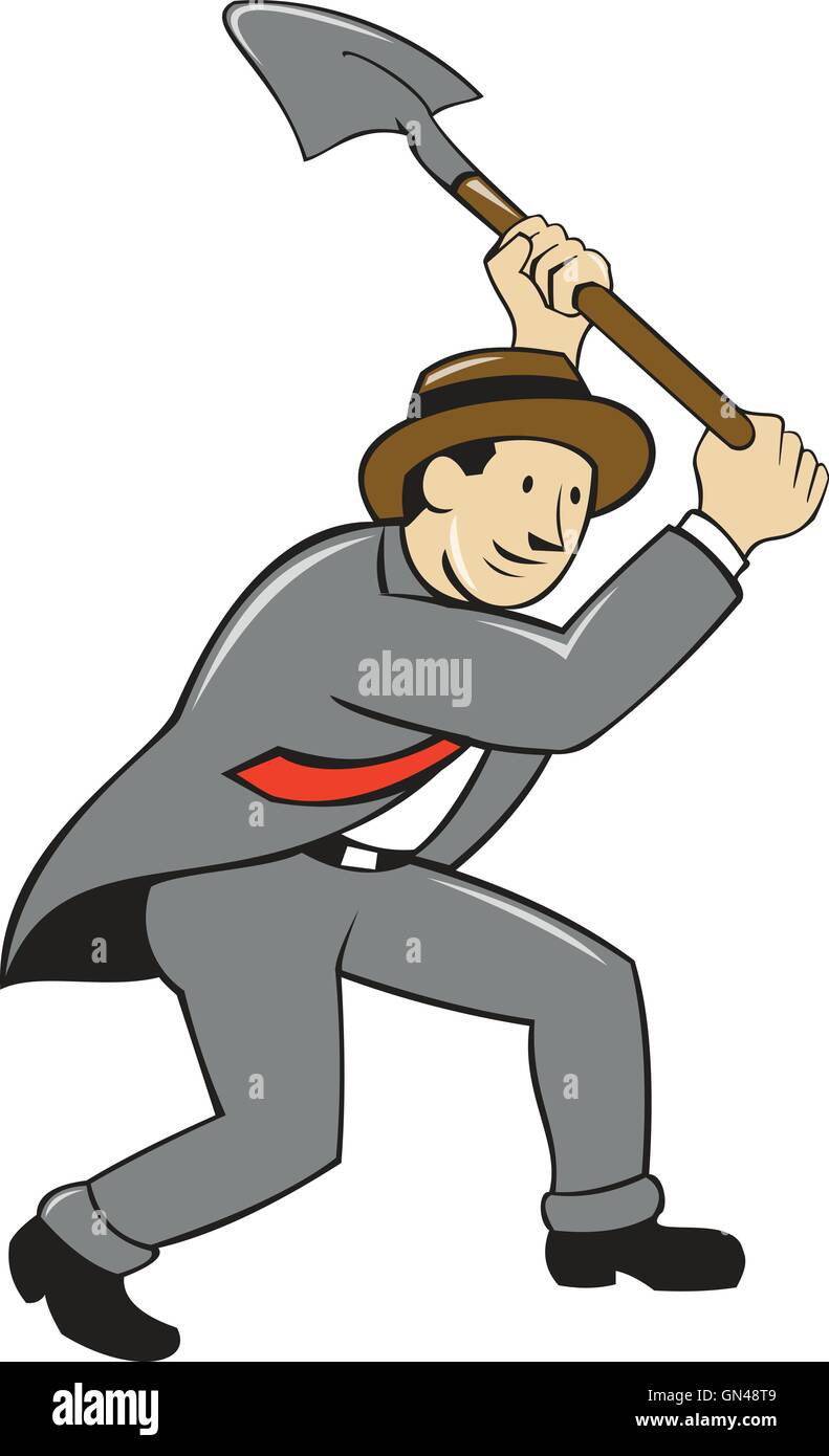 Digging man cartoon illustration Immagini Vettoriali Stock - Alamy