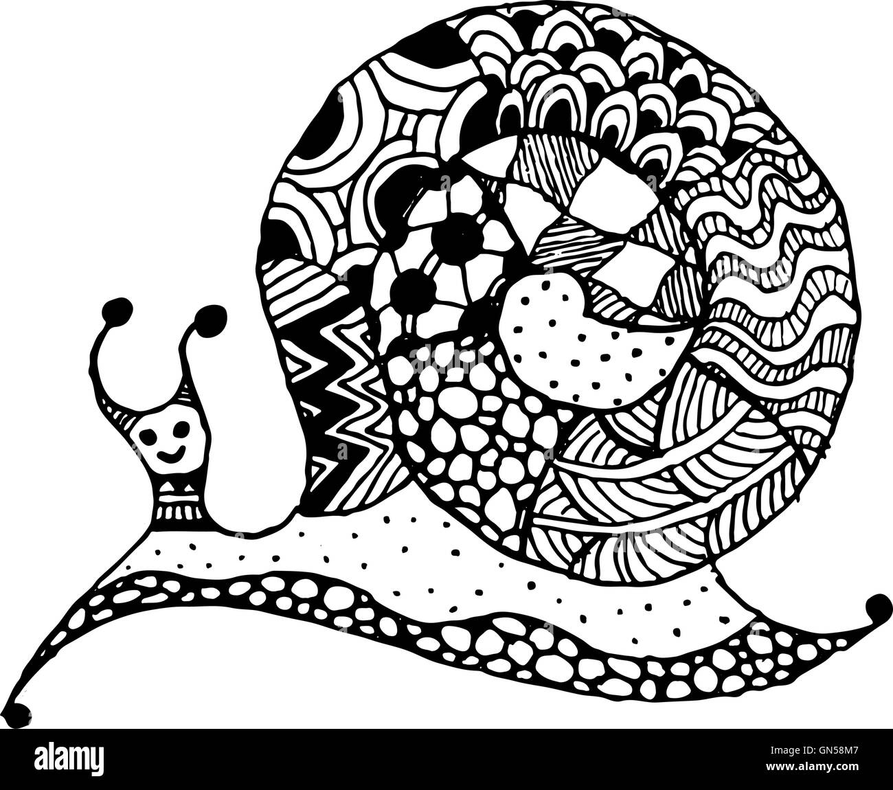 Zentangle fiore Immagini Vettoriali Stock - Alamy