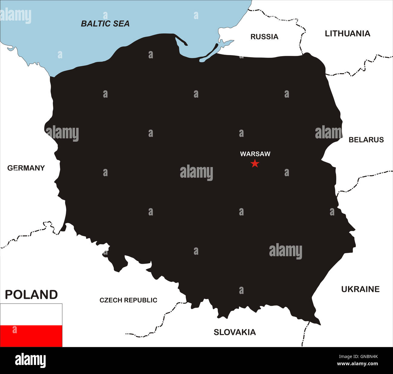Mappa dei confini della polonia immagini e fotografie stock ad alta ...