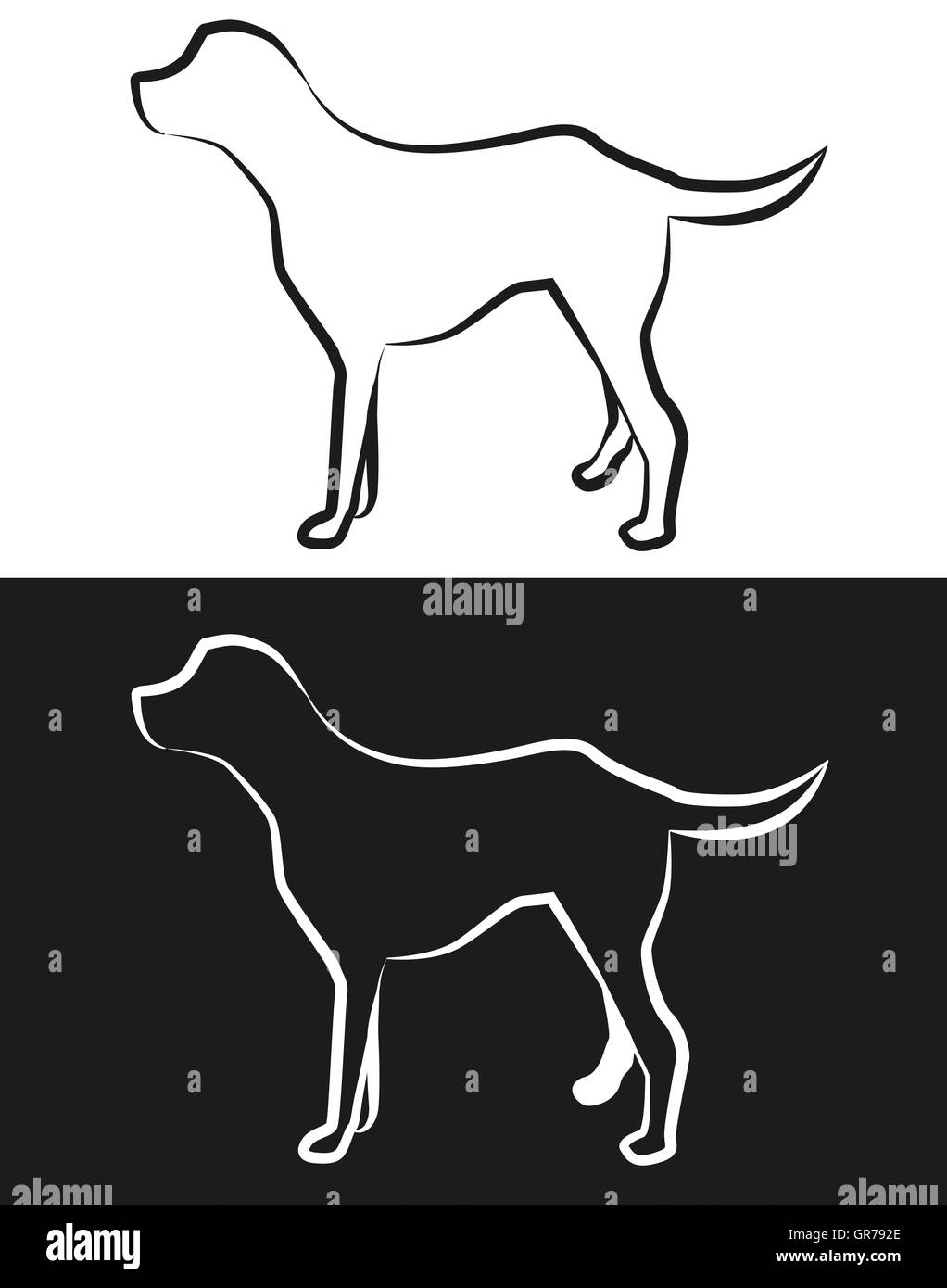 Sagoma cane bianco e nero immagini e fotografie stock ad alta ...