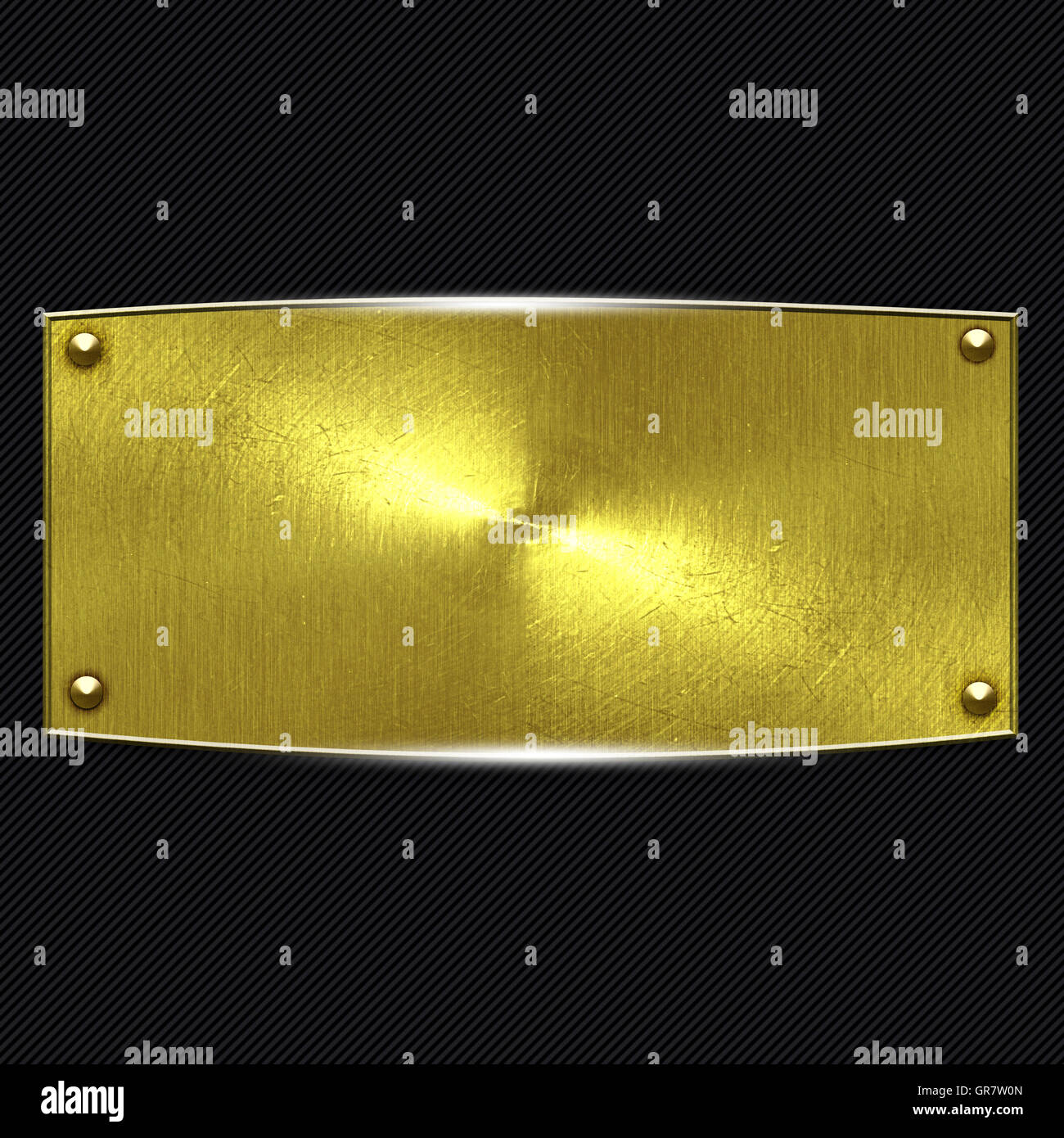 Oro luccicante cartello su sfondo Carbone. fondo oro e texture. 3d ...
