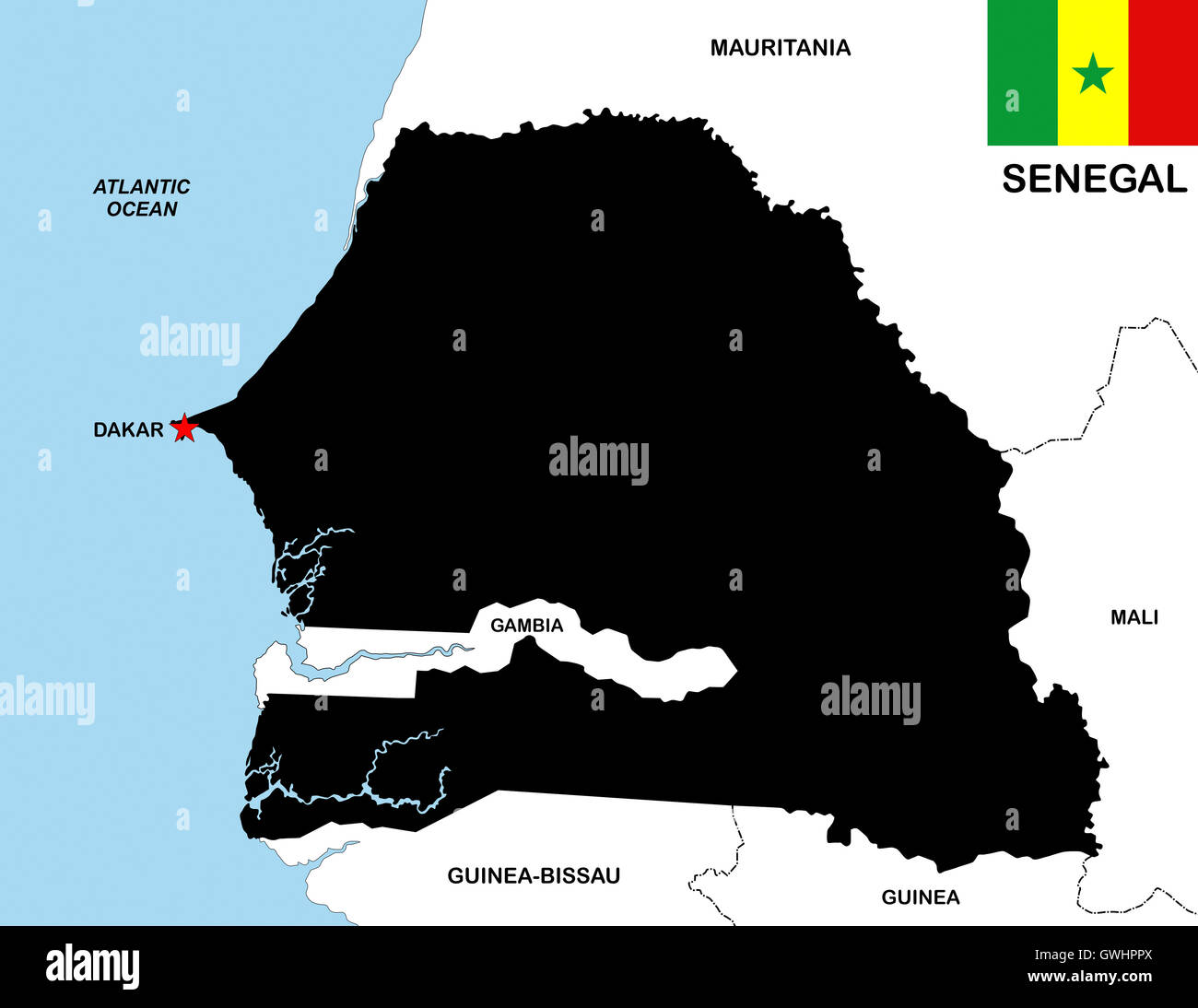 Senegal cartina immagini e fotografie stock ad alta risoluzione - Alamy