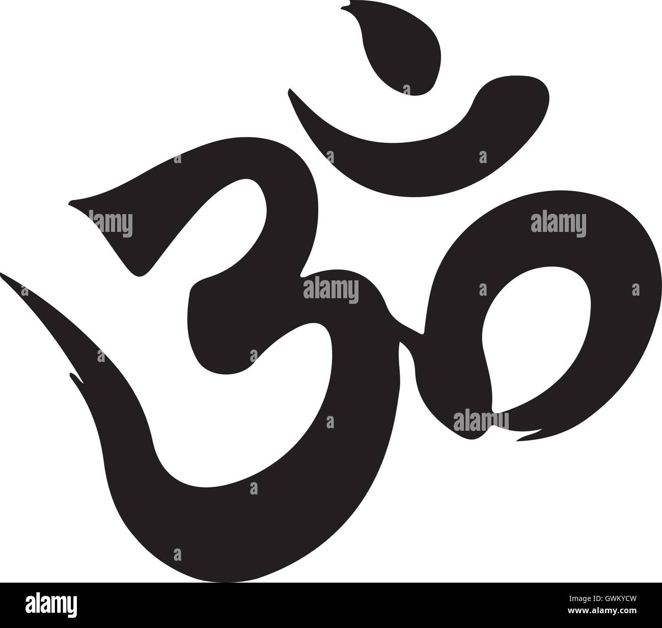 Om. Aum. Il simbolo dell'induismo, isolato illustrazione vettoriale ...