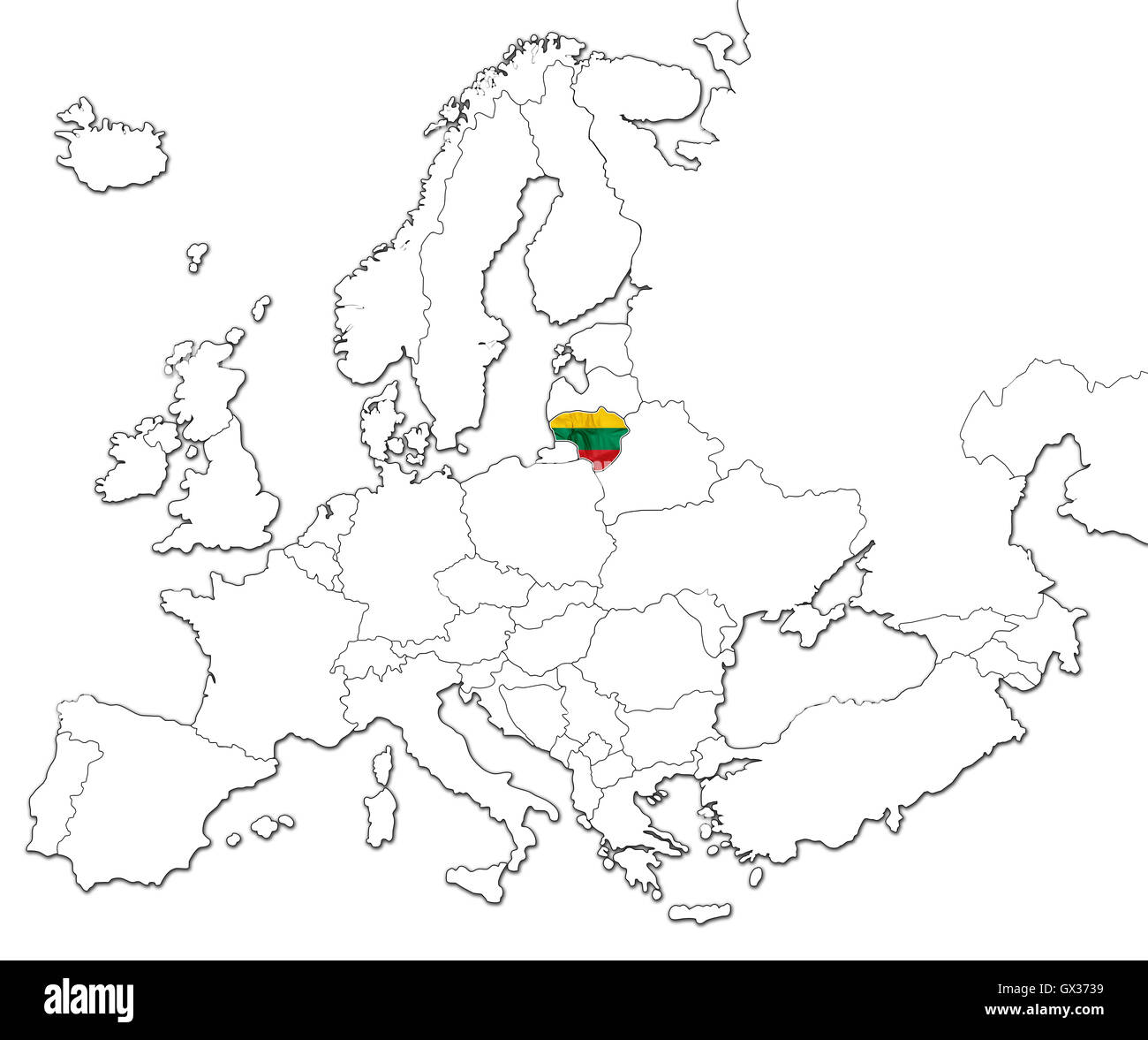 Mappa della lituania lituania immagini e fotografie stock ad alta ...